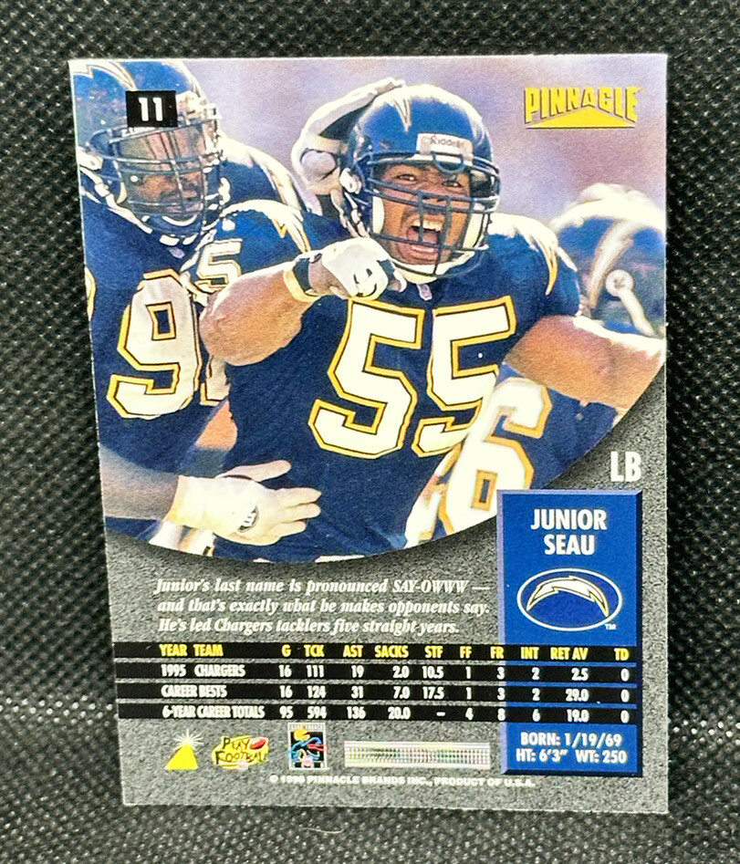 Junior Seau 1996 Pinnacle #11 San Diego Chargers | eBay