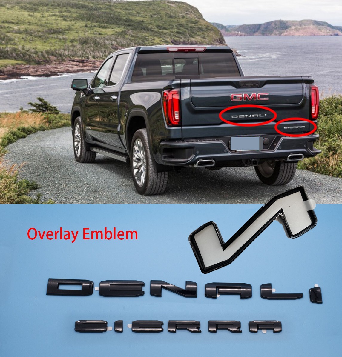 For 2020+GMC Sierra 2500 3500hd DENALI HD DENALI SIERRA OVERLAY Emblem ...