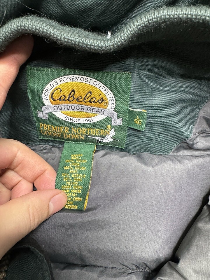 Vintage Cabela’s Premiere Northern Goose Down Green Jacket Puffer Coat ...