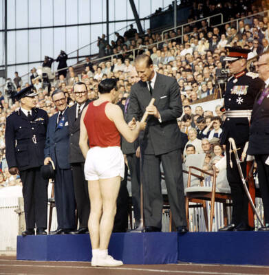 Welsh Athlete And Rugby Player Ken Jones Handing A Baton 1958 OLD RUGBY ...