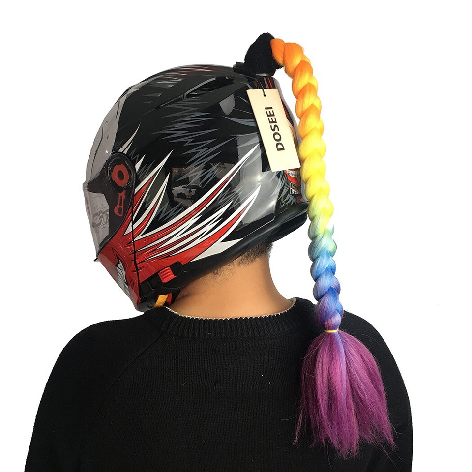 Gradient Ramp Helmet Braids / Ponytail Motorcycle Bike PC Helmet Hair 1 ...