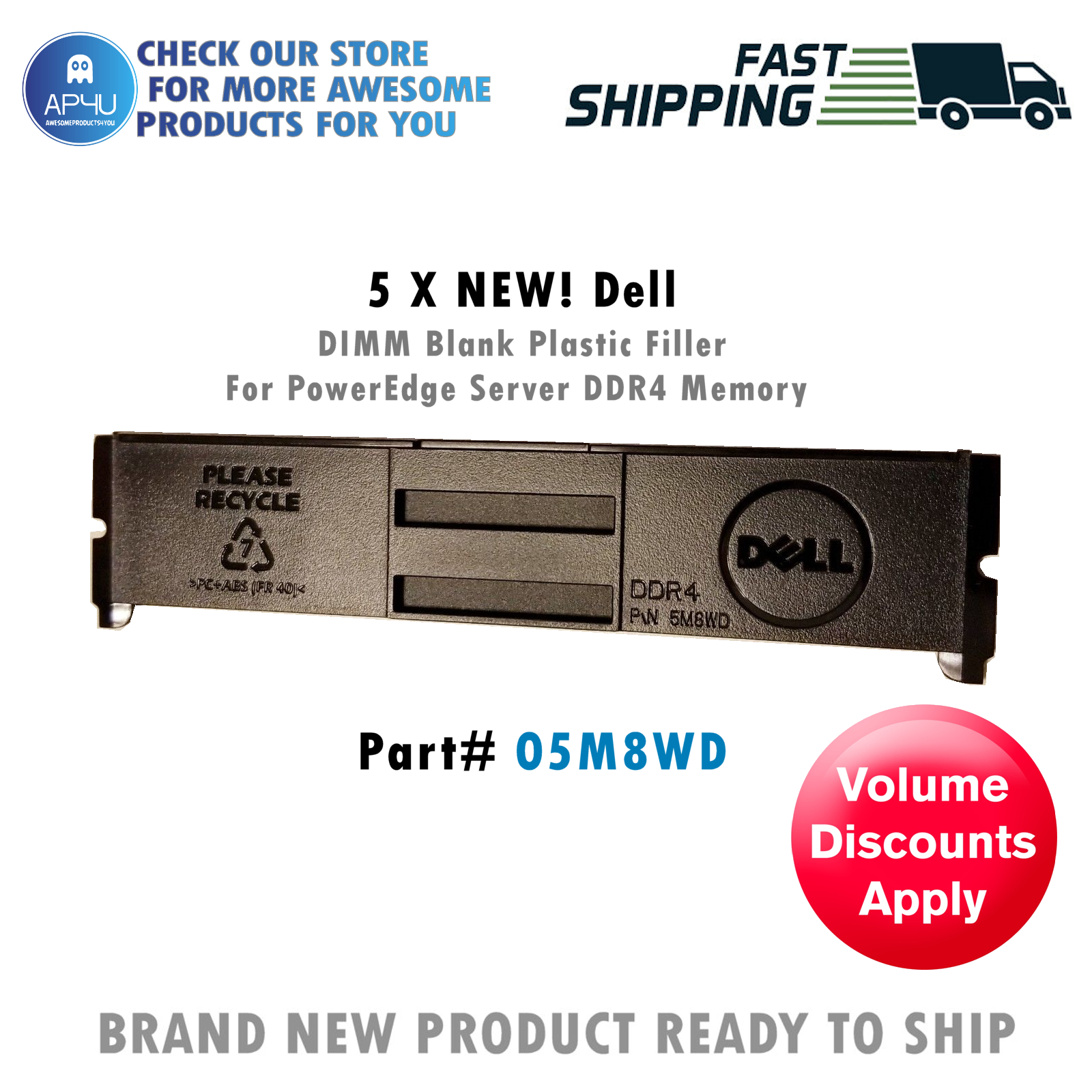 Dell POWEREDGE Server Ddr4 Memory RAM Blank Filler 5m8wd for sale ...