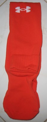UNDER ARMOR - NEW - MEN'S LARGE ORANGE / WHITE NYLON STRETCH TUBE SOCKS ...