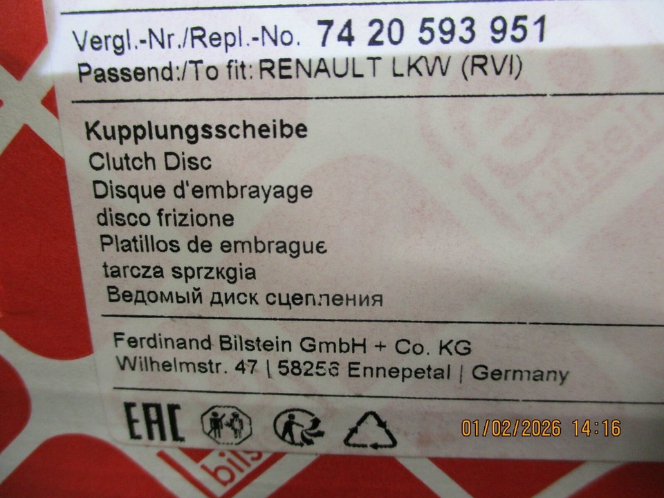 VOLVO I-SHIFT CLUTCH DISC FOR KIT 24670819 85002560 | eBay