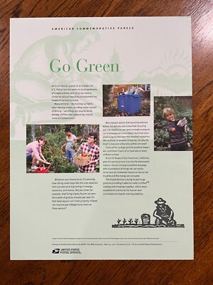 USPS Mint Commemorative Stamp Panel #868, Forever 2011 - Go Green ...