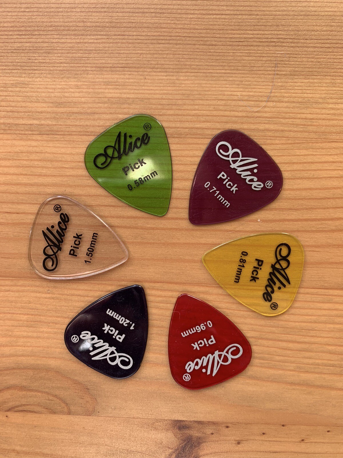 Alice Clear Guitar Picks Plectrums Various Thickness/gauges .58mm-1.5mm ...