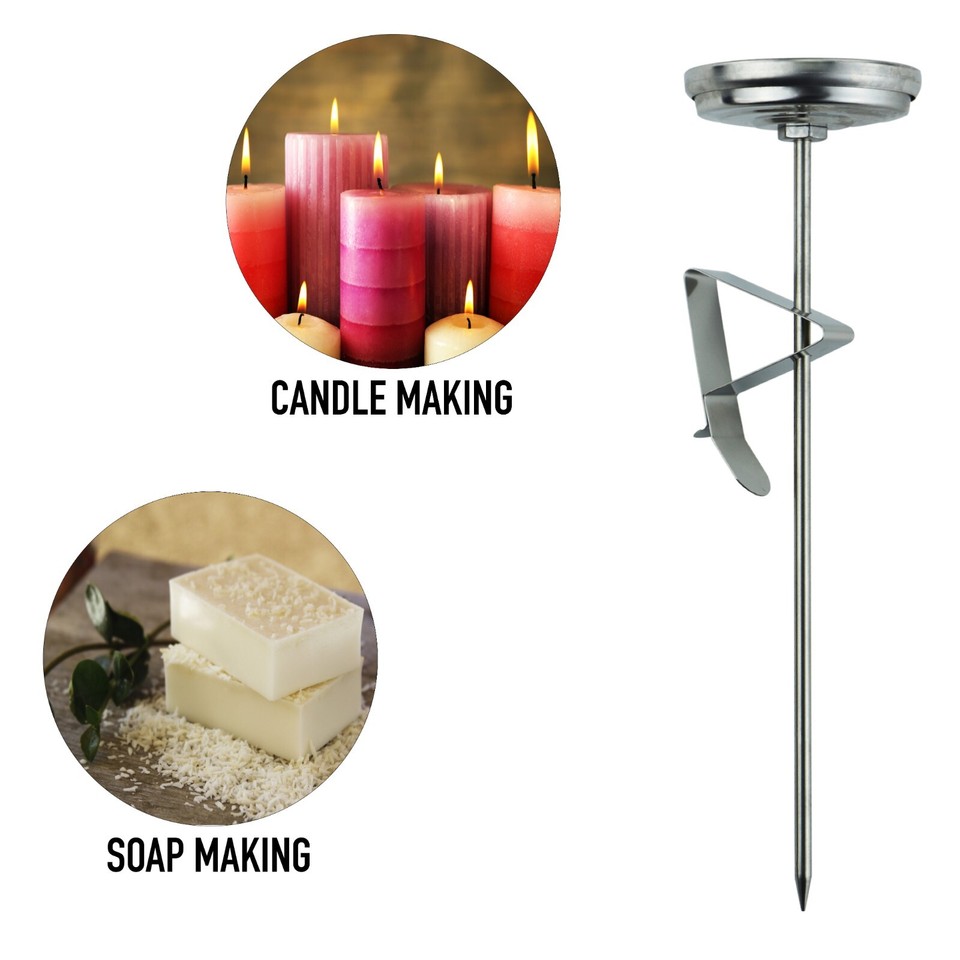 Soap or Candle Making Thermometer for Wax Melting 175mm Probe & Jug ...