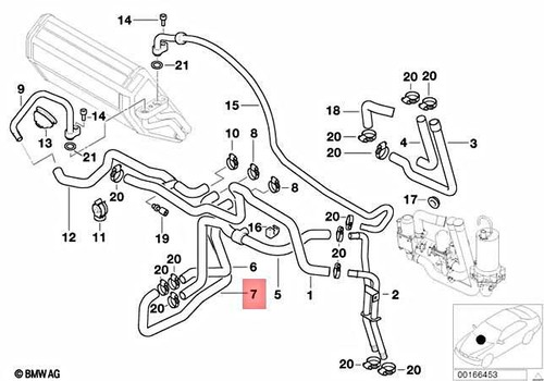 Genuine BMW HOSE For Heater Control Valve And Right Radiator OEM ...