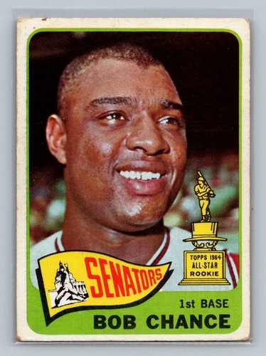 1965 Topps #224 Bob Chance Rookie Card RC Senators Baseball VG-EX No ...