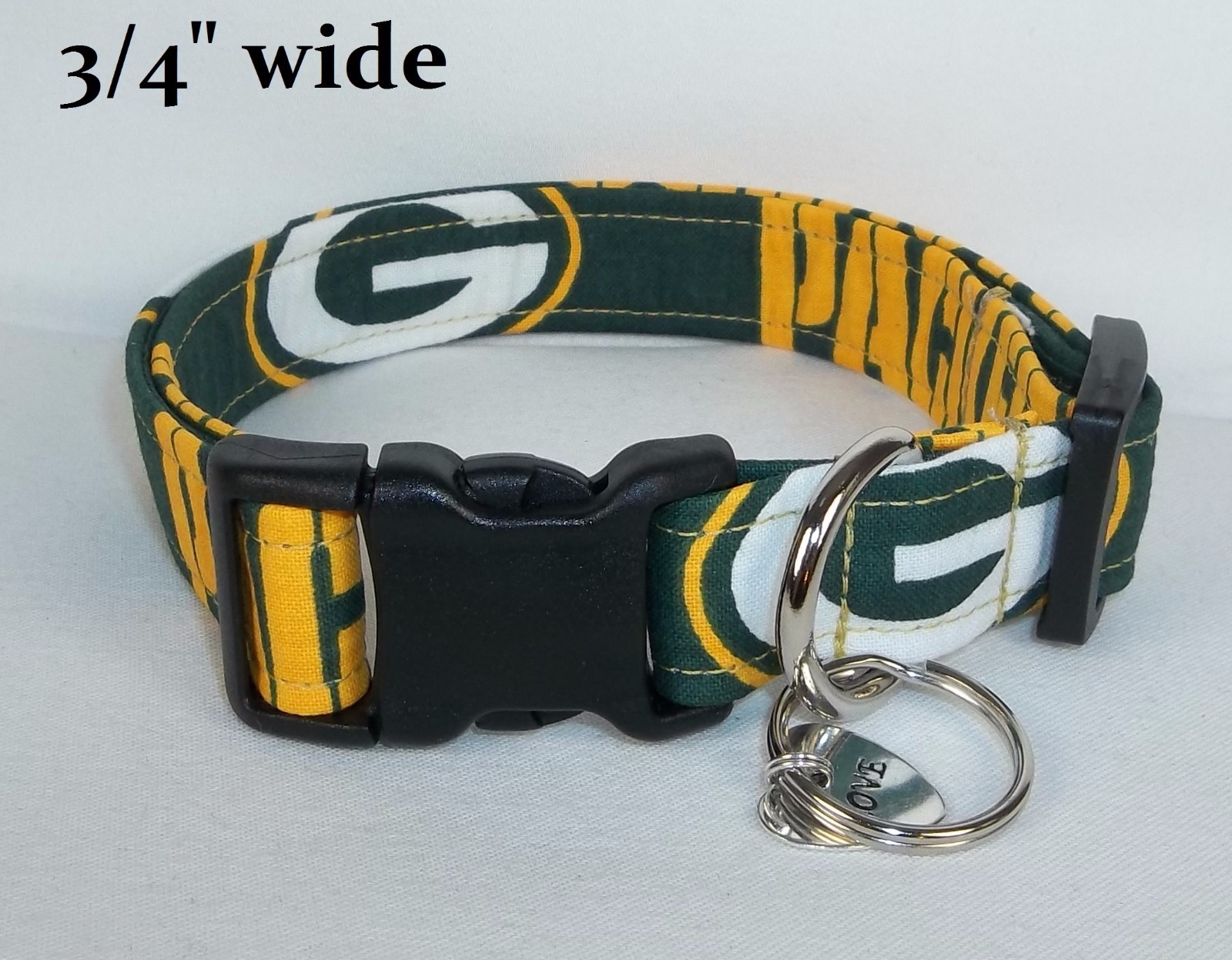 Green Bay Packers NFL Terri's Dog Collar custom made adjustable fabric ...