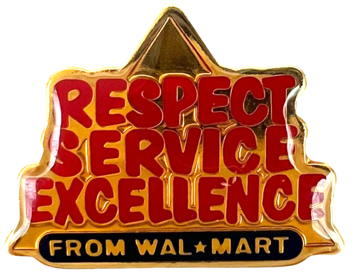 Pin Employee Pins respect Service Excellence From Wal Mart Gold Red ...