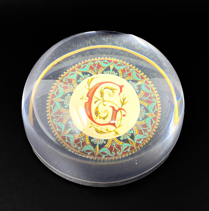 Vintage Punch Studio Crystal Paperweight Monogram G Crystal made in ...
