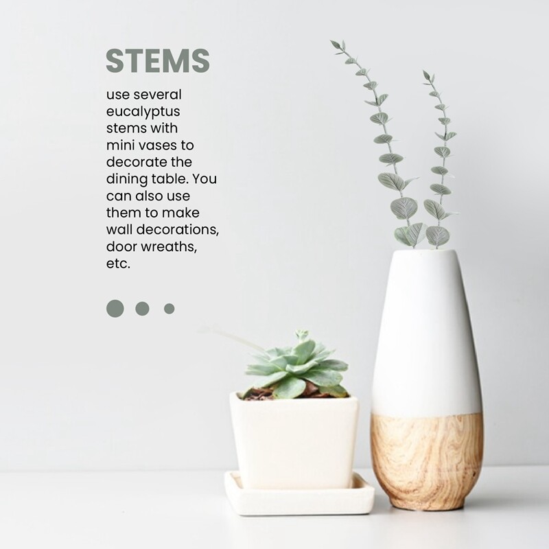 18 Pieces of Eucalyptus Stems Artificial Eucalyptus Leaf Stems True ...