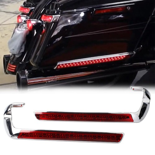 For Harley Touring 2014-2020 Chrome Saddlebag LED Side Marker Light Red ...