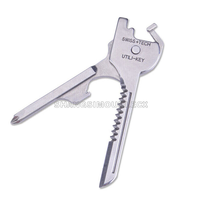 SWISS+TECH Utili-Key 6-in-1 Key Ring Chain Multitool Stainless Steel ...