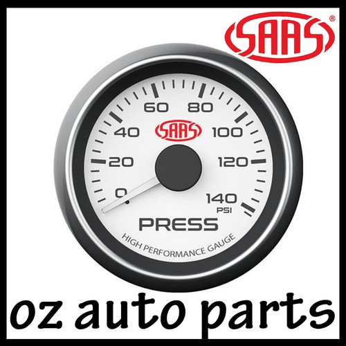 SAAS OIL PRESSURE 0-140PSI 52MM GAUGE WHITE FACE including sender 4 ...