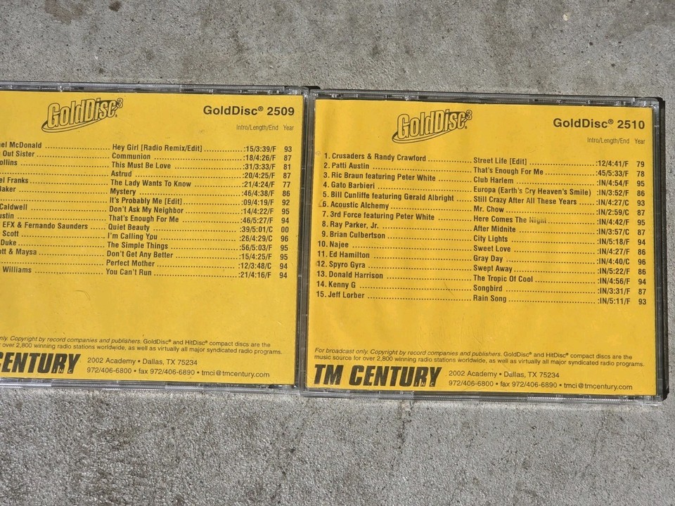 TM Century Gold Disc 2509 & 2510 CD Promo Rare Sting Anita Baker Phil ...