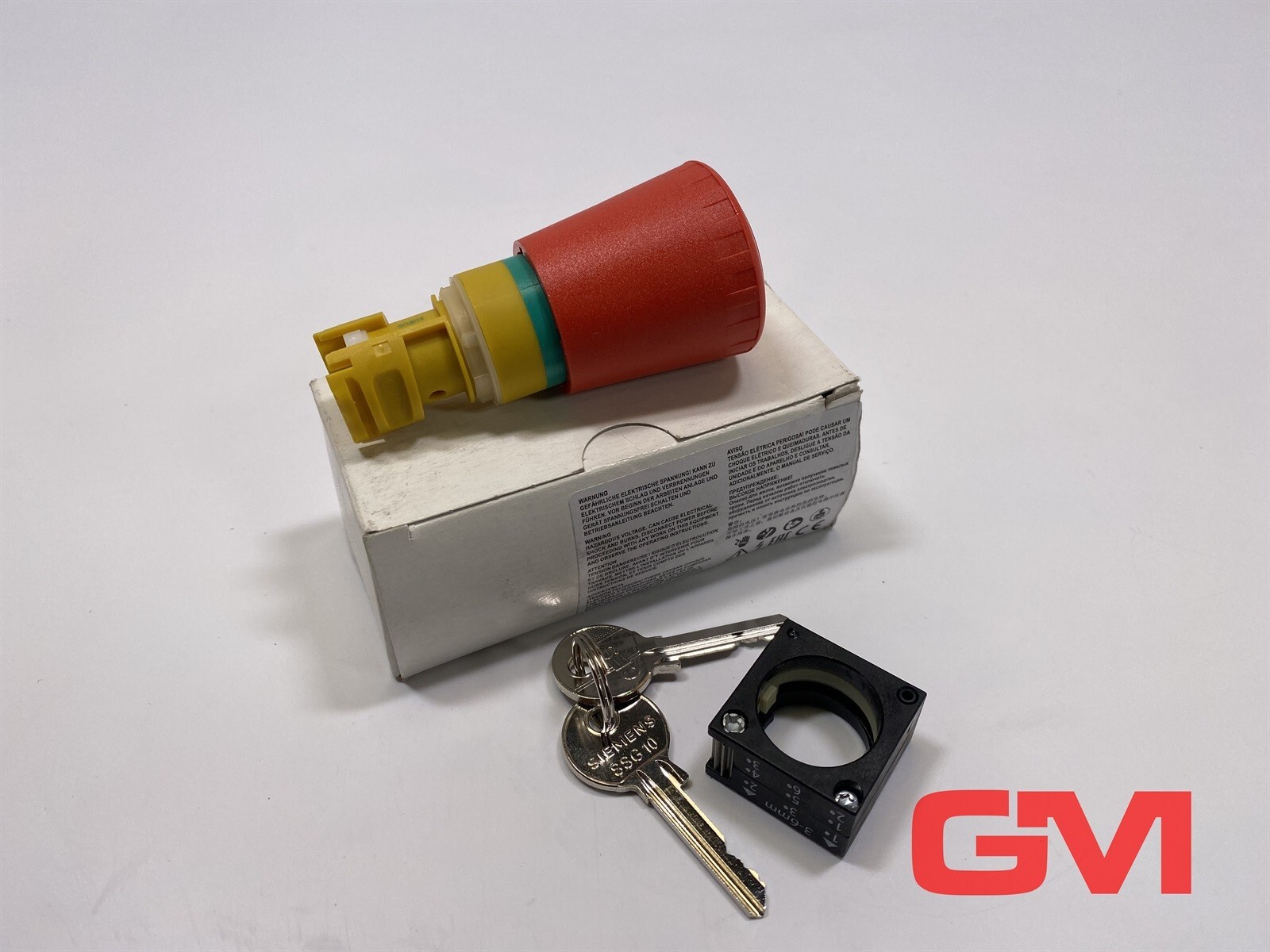 Siemens 3sb30 00-1ka20 Key Operated Emergency Stop Mushroom Pushbutton ...
