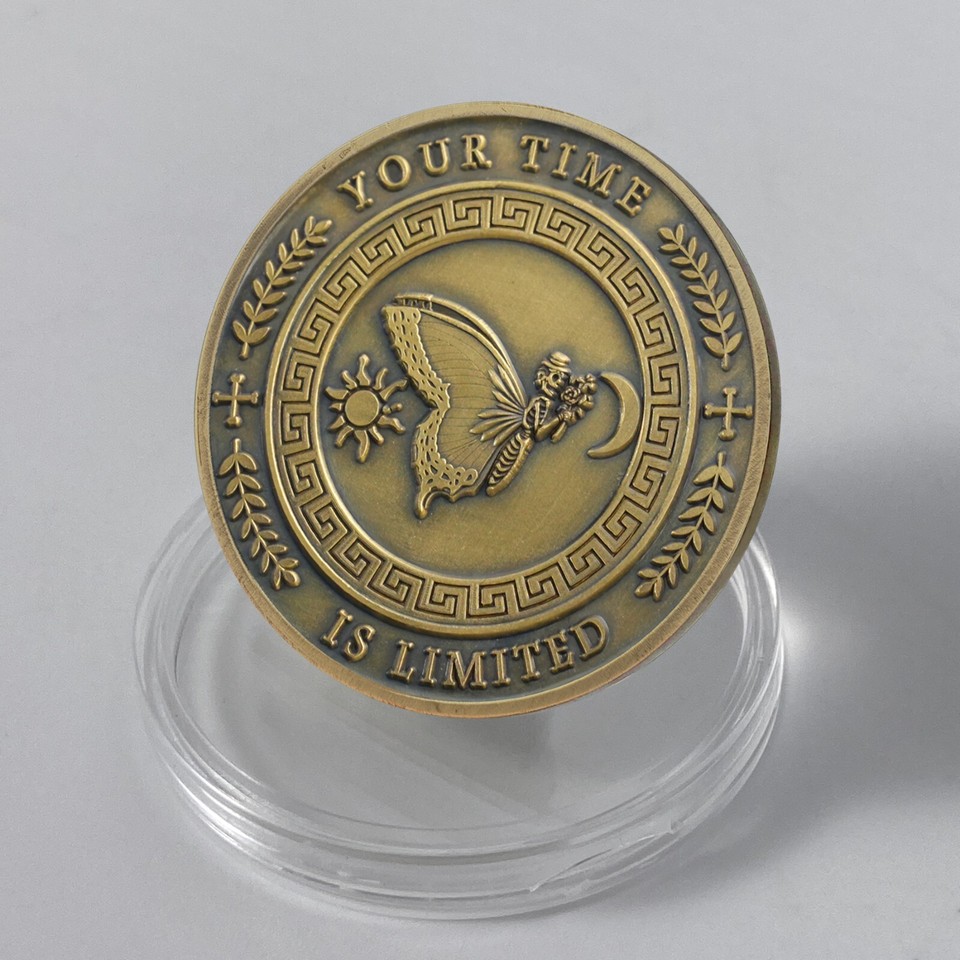 EDC Daily Stoic Memento Mori Coin Purple Crown Skull Challenge Coin ...