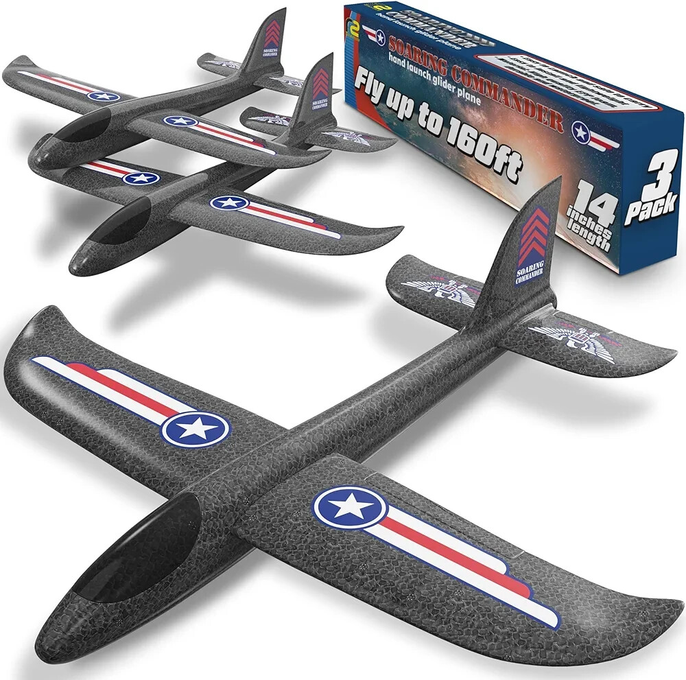 Airplane Toy For Kids: 3 Pack Foam Airplanes for Kids - Safe & Easy To ...