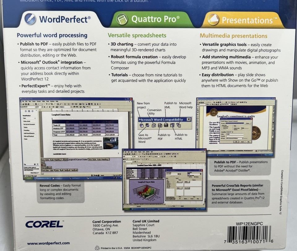 Corel WordPerfect Office 12 [Brand New - Sealed] 735163100716 - New ...