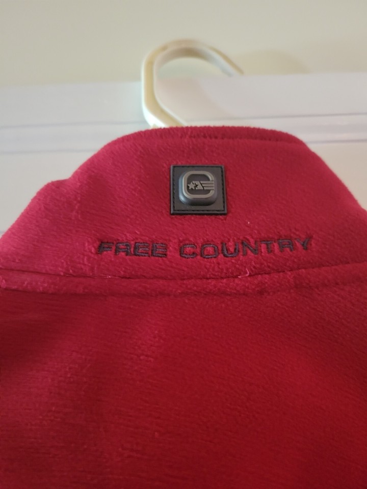Men's fleece zip-up jacket - red, medium, Free Country | eBay