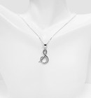 925 Sterling Silver Script Initials with CZ (Choose Initial) | eBay