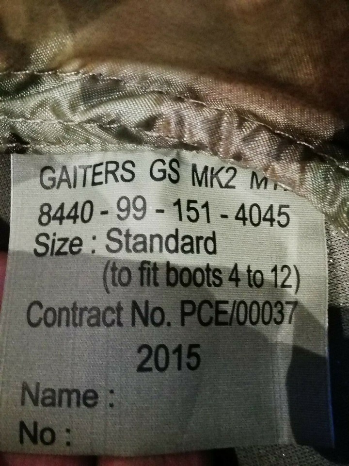 Gaiters GS MK2 MTP Waterproof Standard (Fits 4-12 ) British Army ...