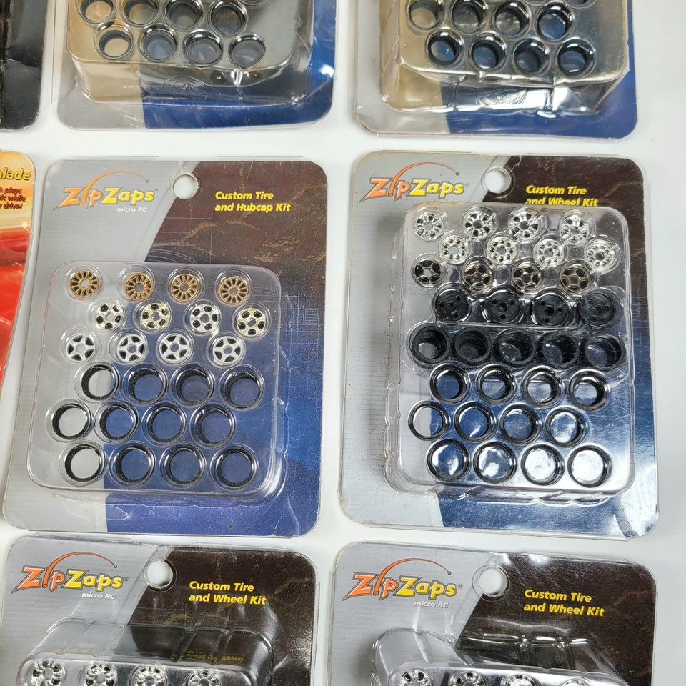 Vintage LOT ZIP ZAP MICRO RC CARS Wheel Kits Body Kits RadioShack Card ...