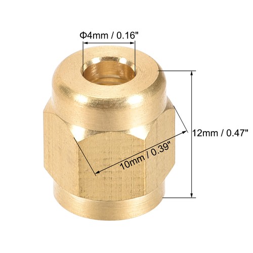Brass Tubing Nut Tube Fitting Compression Insert Hydraulic Nuts M8x4mm ...