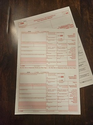 2025 Form 5498 single sheet set for 2 participants, NON-carbonless 2-pt, & F1096 | eBay