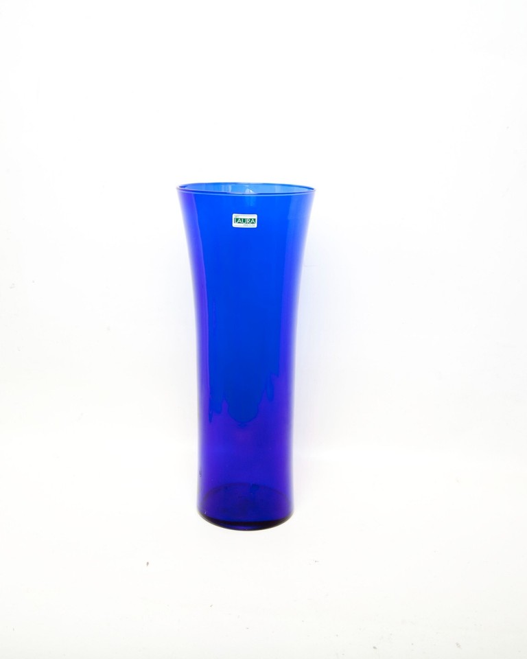 Vintage Italian Art Glass Large Cobalt Vase Murano VETRI LAURA Made in ...