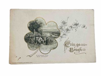 St Patrick's Day Erin Go Bragh Irish Gold Guild Country Scene Postcard ...