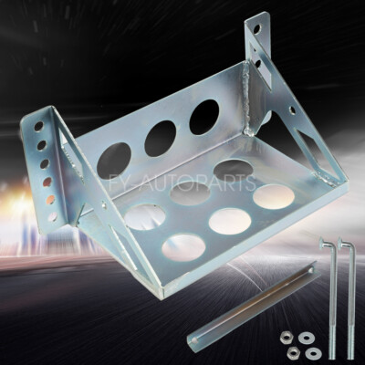 Steel Bolt On Battery Mounting Box Tray Universal Fit 14.3" Overall ...