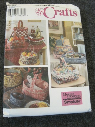 WOVEN FABRIC BASKET Vintage SIMPLICITY DESIGN YOUR OWN 9420 Sewing ...