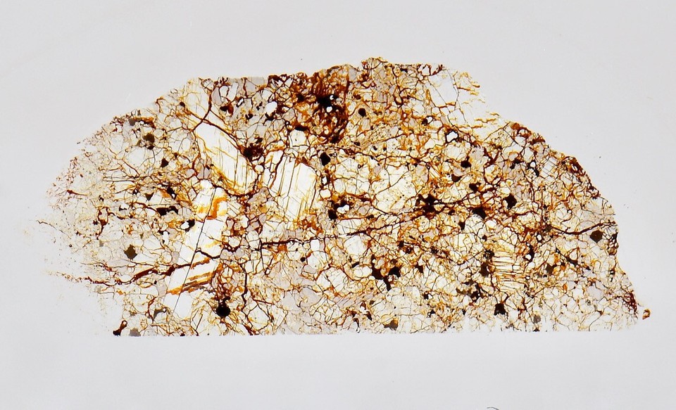 Meteorite RAFSA 005 - rare ANGRITE achondrite LAST ONE !! Thin Section ...