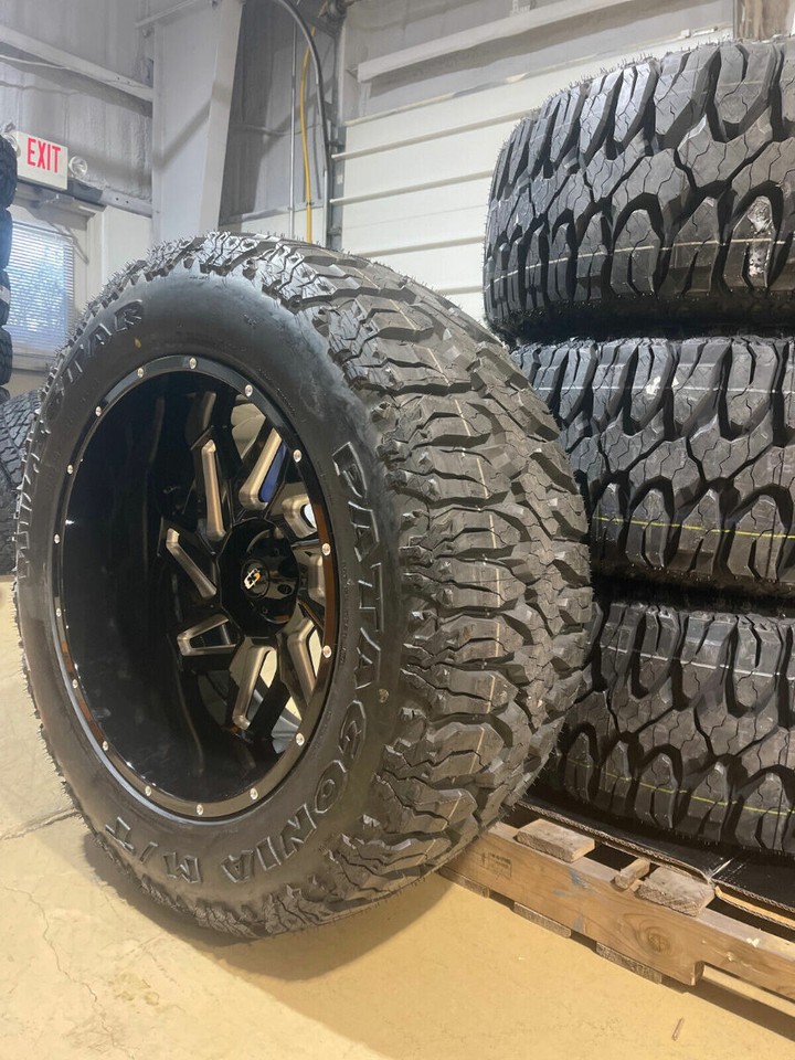 22x12 Vision Spyder Black Wheels 37" MT Tires Package 6x5.5 Chevy ...