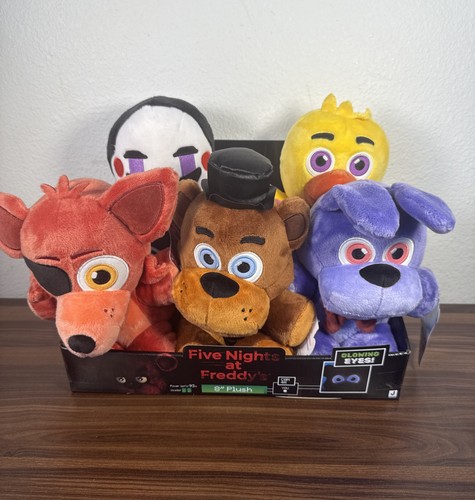 Complete Set of 5 Five Nights at Freddy’s Jazwares 8” Plush Glow Eyes ...