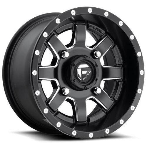14x7 Fuel D538 Maverick UTV 4x137 38 Matte Black Milled Wheels Rims Set ...