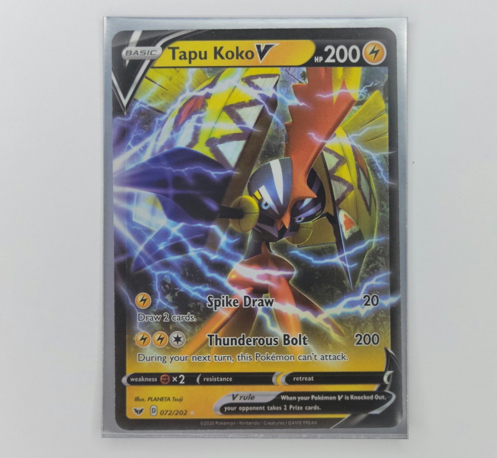 Tapu Koko V 072/202 - Sword & Shield Base - Ultra Rare Holo Pokemon ...