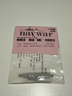 NavWar WWI Naval Mini 1:3000 USS Tennessee 10” Gun Armoured Cruiser ...