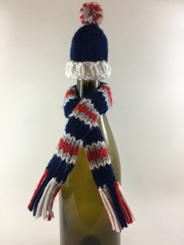 Washington Wizards colors in a Hat & Scarf Wine Bottle Cozy - Handmade ...
