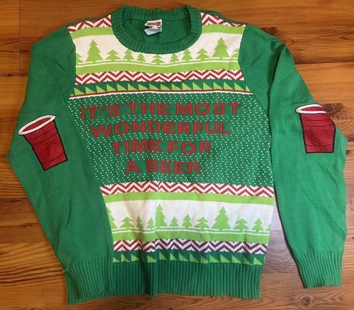 Spencers Ugly Christmas Sweater Most Wonderful Time For Beer Size XL ...