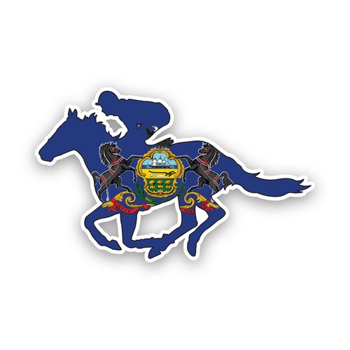 Pennsylvania PA Horse Racing Flag Sticker Decal - Weatherproof ...