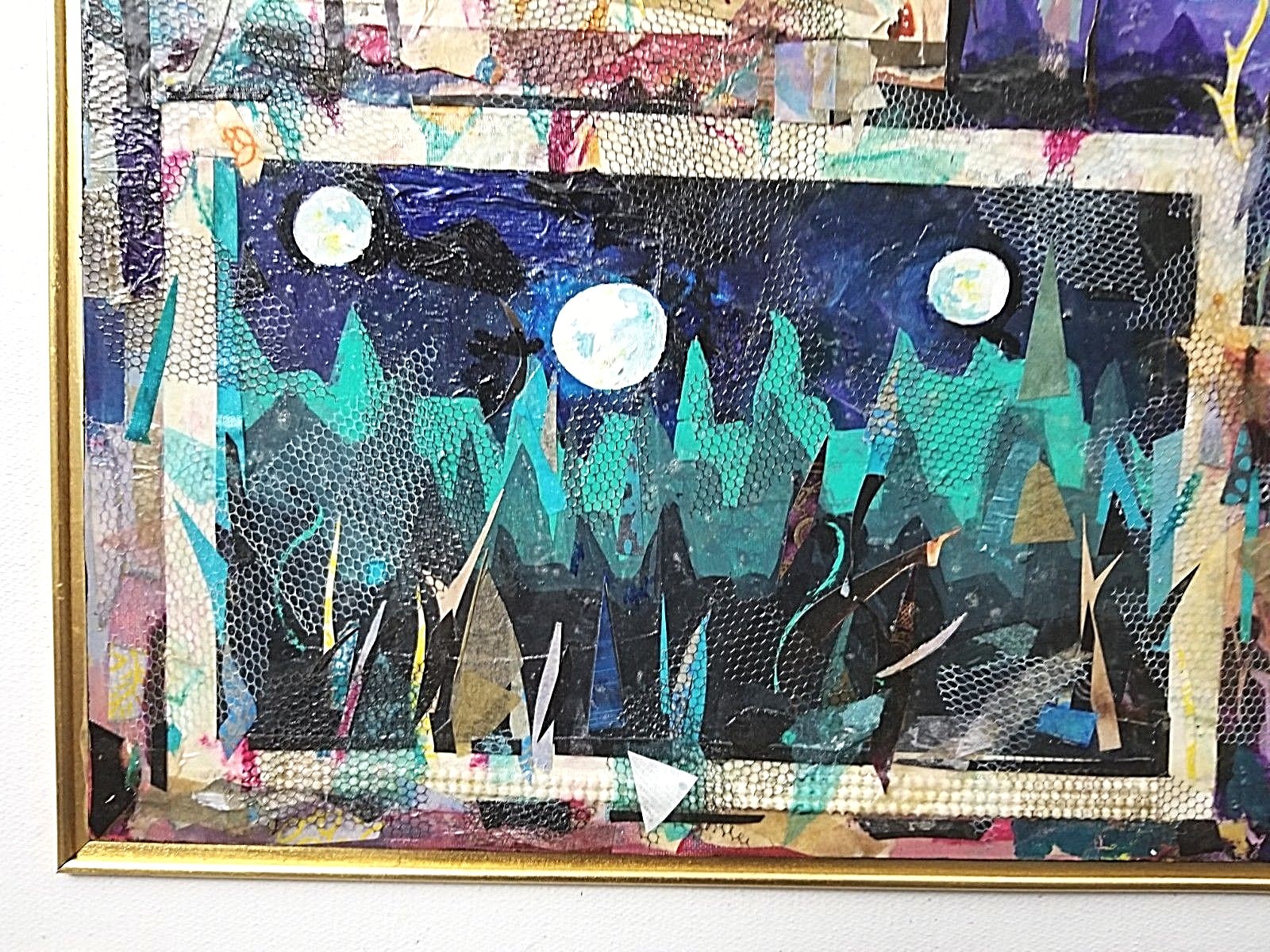 LILO KINNE Original Multidimensional Painting Collage Entitled "2 Suns ...