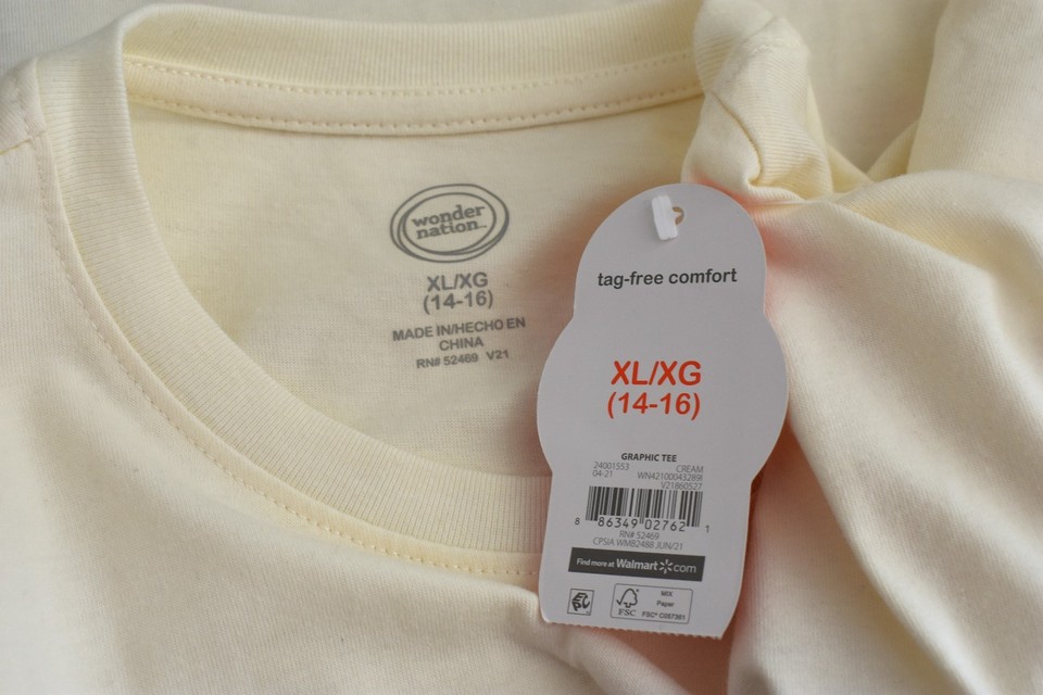 Kids Boys Wonder Nation Graphic T-Shirt Long Sleeve Crewneck Tee XLARGE ...