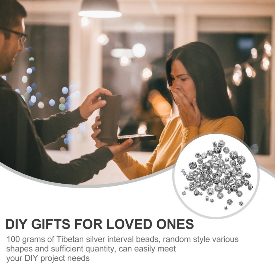 1 Bag Silver Color Spacer Beads Loose Beads Random Styles Spacer Beads ...