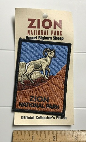 NIP Zion National Park Desert Bighorn Sheep Ram Souvenir Embroidered Patch Badge | eBay