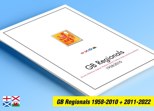 COLOR PRINTED GB REGIONALS [PICT.] 1958-2022 STAMP ALBUM PAGES (40 ...