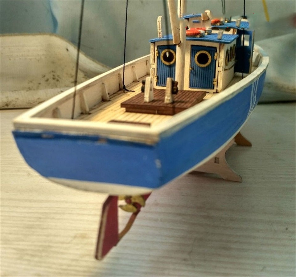 1:66 Hobby Ship Model Kit NAXOX Fishing Boat Wooden Ship Model Kit Sail ...